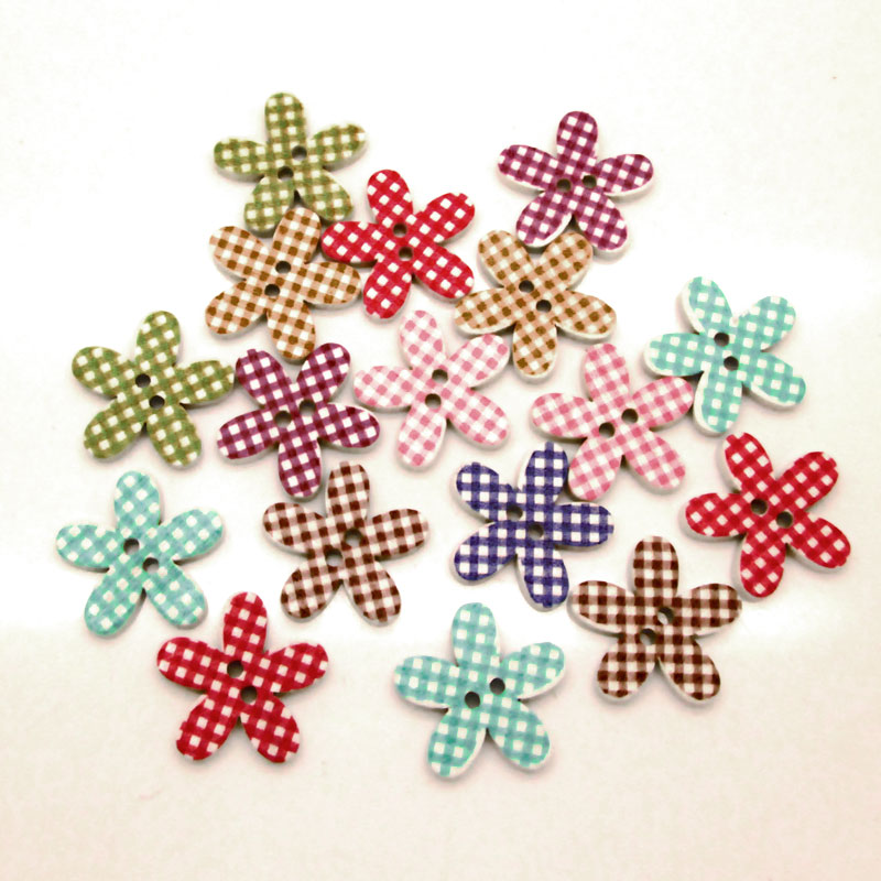 50 stk blandede blomsterknapper til klær strikkepi... – Grandado