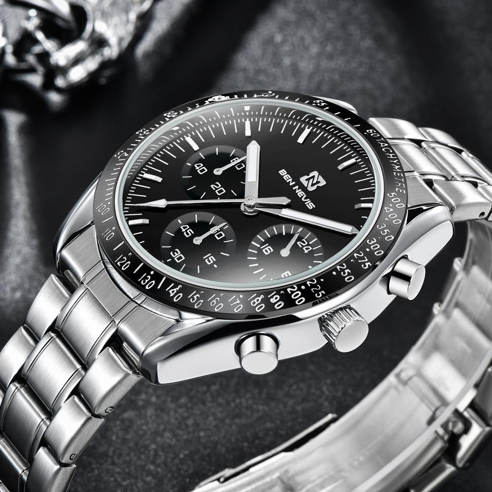 BEN NEVIS Watch for Men Waterproof Silver Chronos ... – Grandado