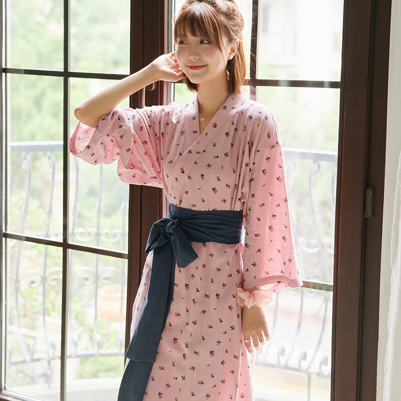 Kimono Gown for Women Cotton Japanese-style Sleepw... – Grandado