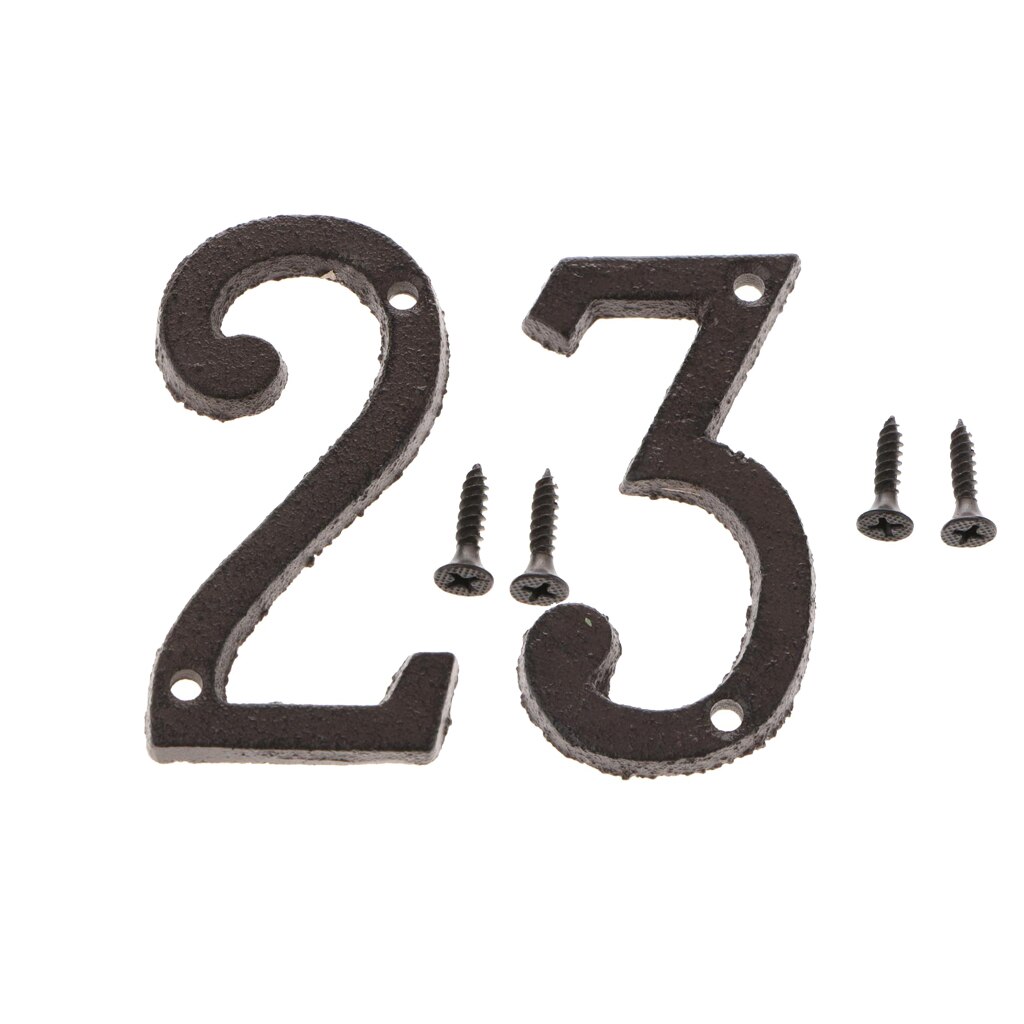 2pcs Cast Iron Metal Door Number Sign Plaque House... – Grandado