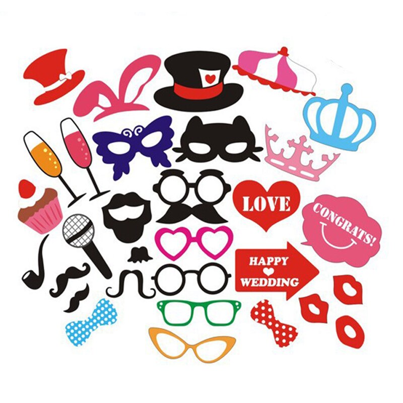 32pcs/Set Party Photo Booth Props Wedding Photo Bo... – Grandado