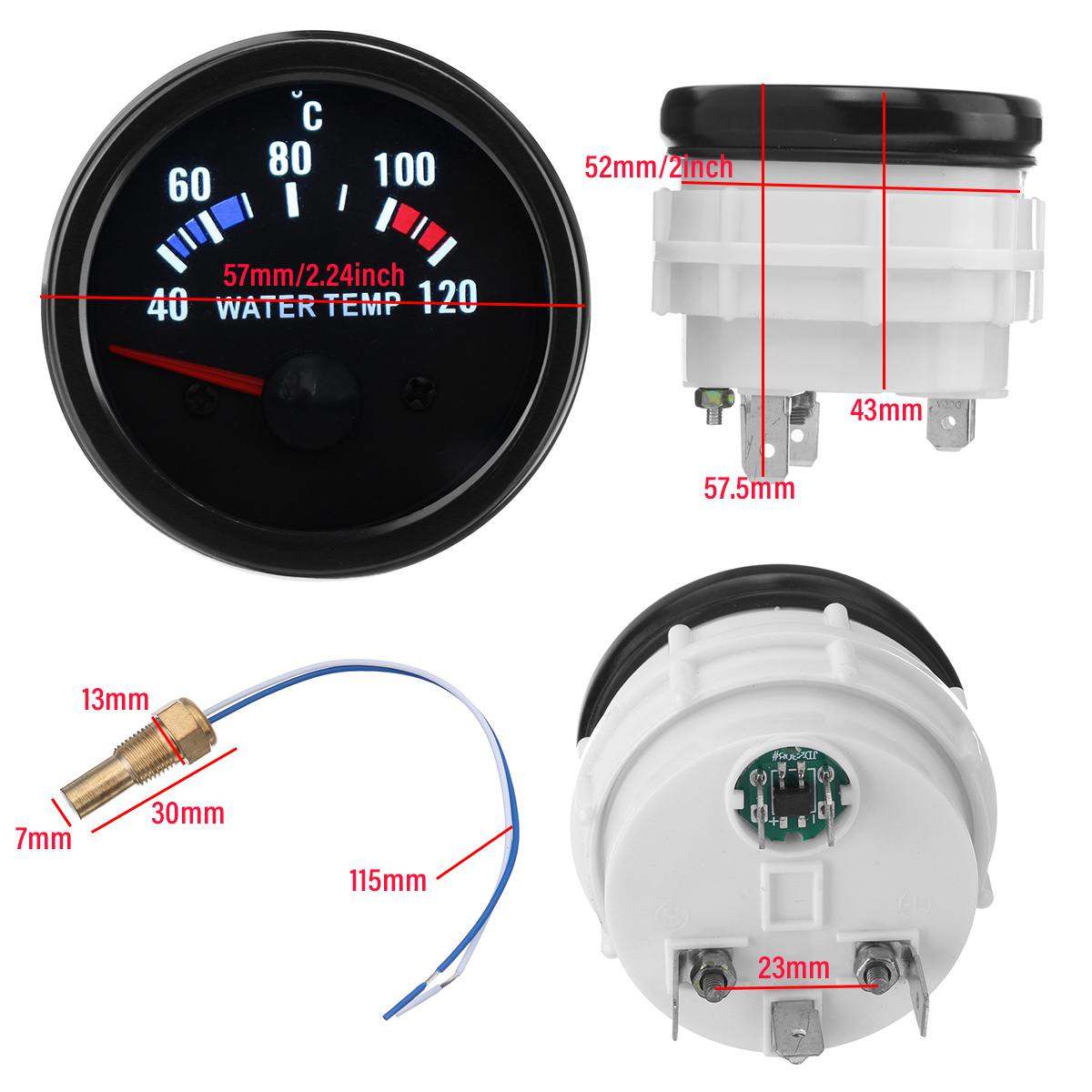 2 "52Mm Water Temperatuurmeter Kit Analoge Digital... – Grandado