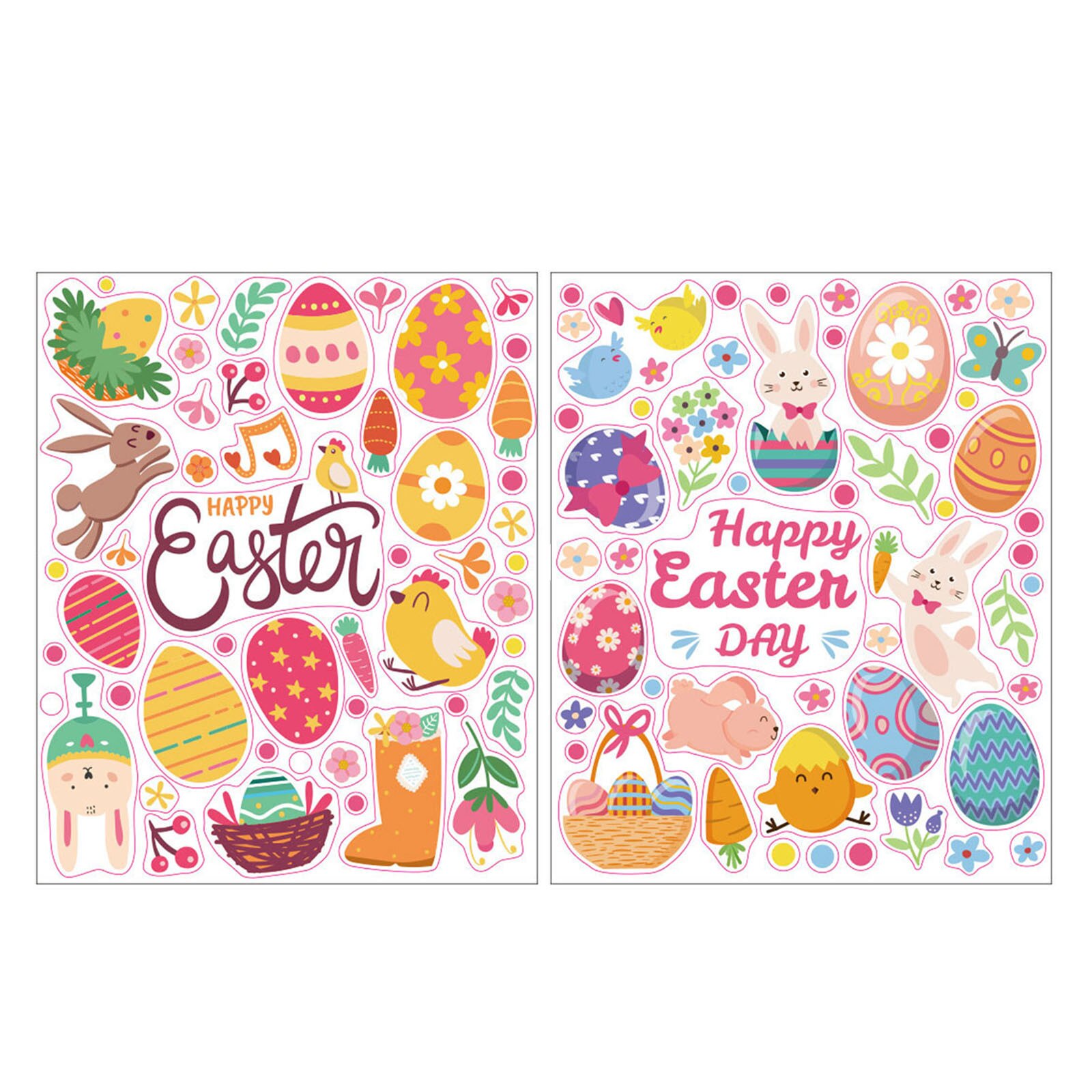 Happy Easter Sticker Bunny Egg Electrostatic Stick... – Grandado