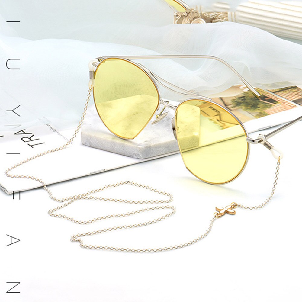 Men Women Metal Glasses Chain Sunglasses Flowers B... – Grandado