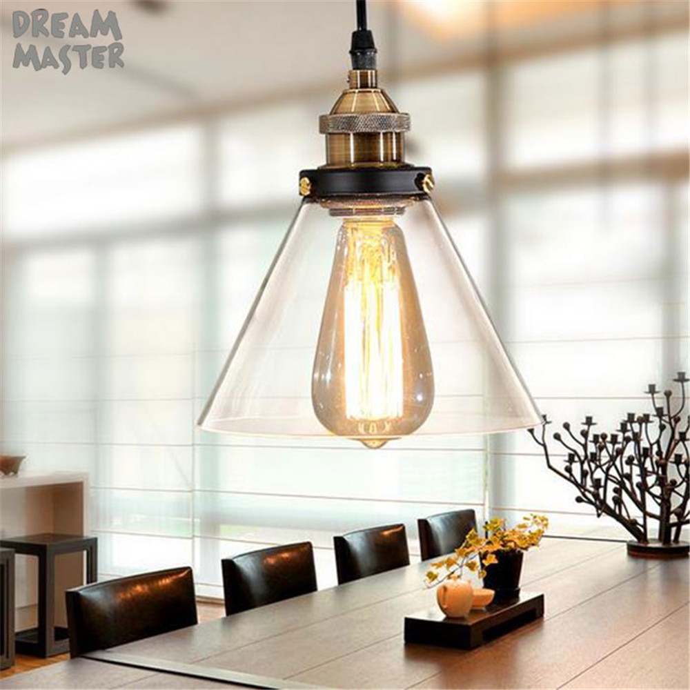 Vintage Clear Glass chandelier Light Edison bulb H... – Grandado