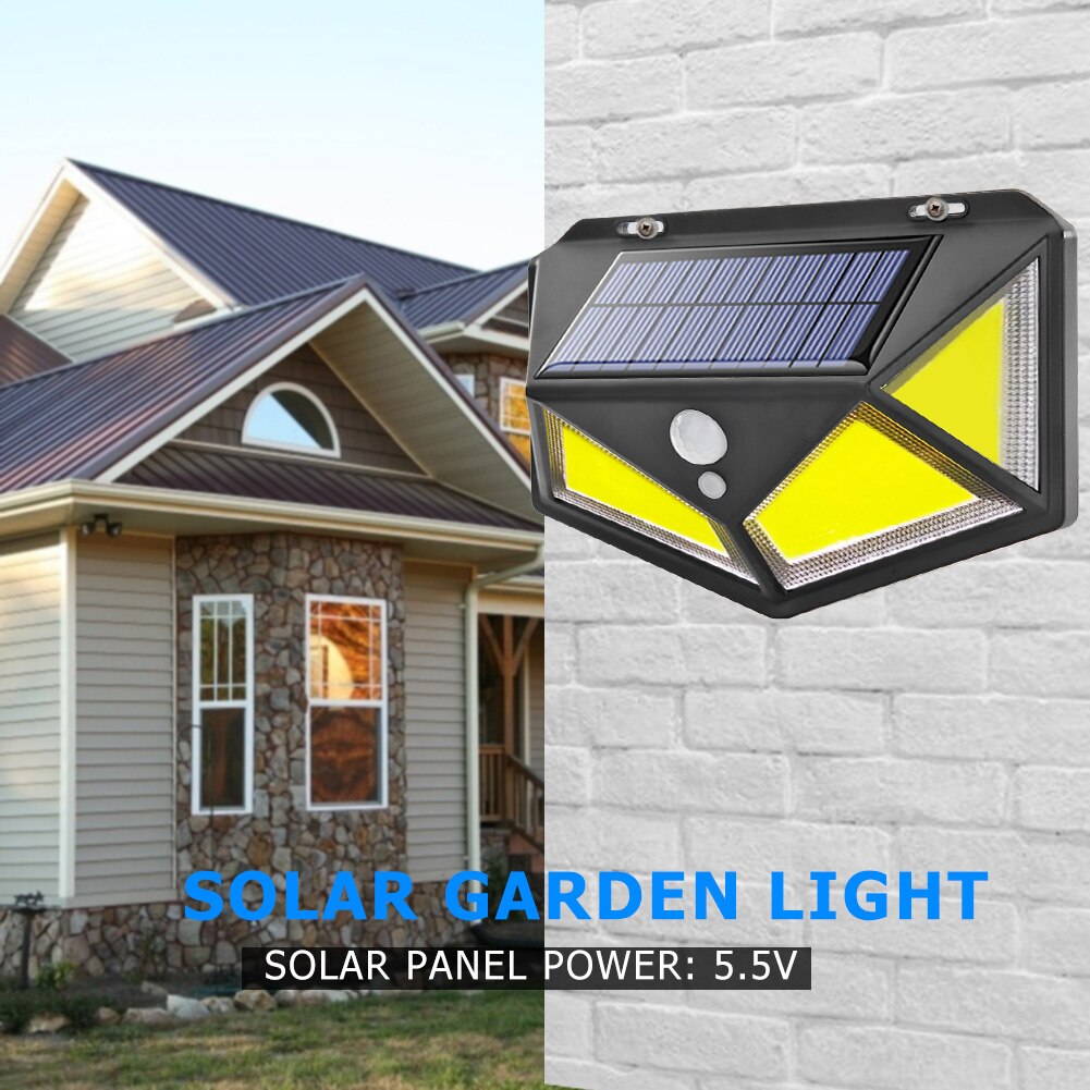 158 COB LED Solar Wall Light Garden 4 Sides Lumino... – Grandado