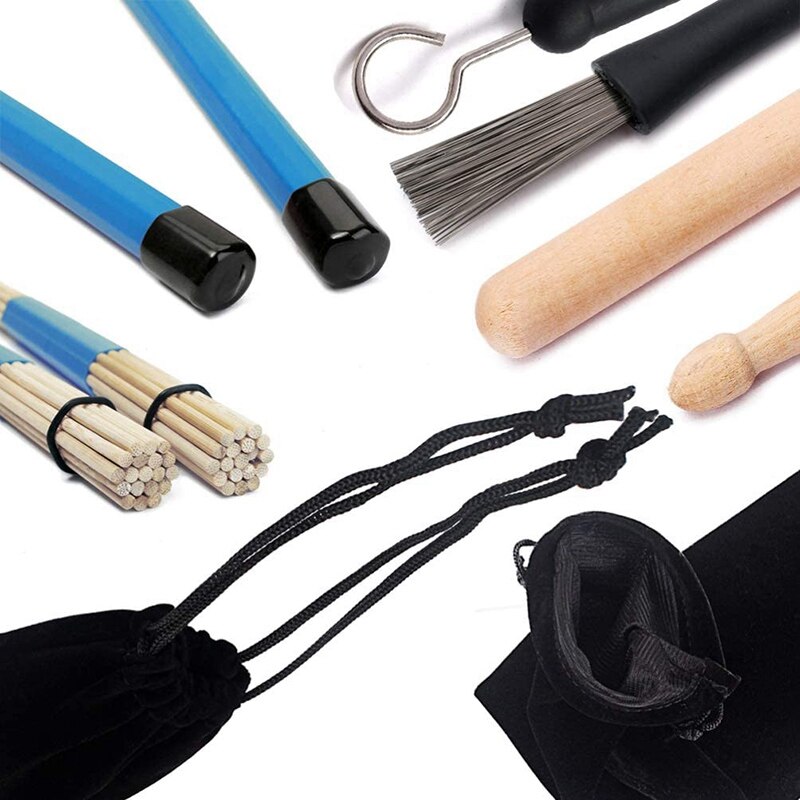 Drum Sticks Drum Wire Brushes Set with Storage Bag... – Vicedeal