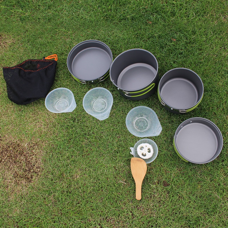 10pcs outdoor tableware set pot camping 2-3 portab... – Grandado