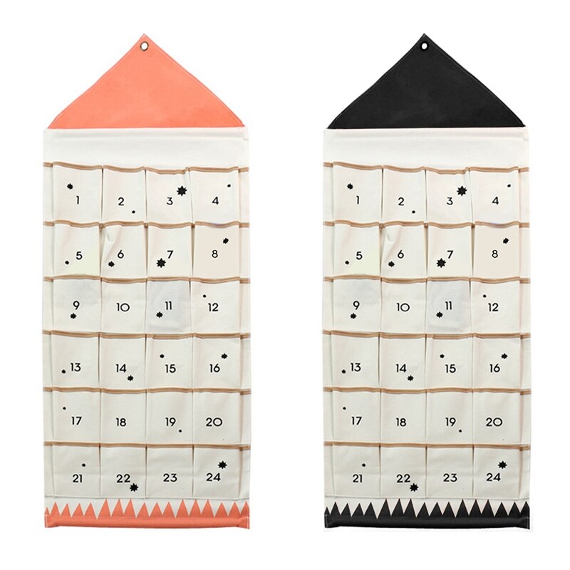 24 Pockets Fabric Christmas Calendar To Hanging Xm... – Grandado