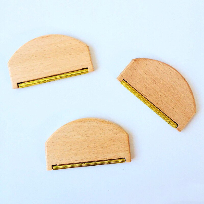 Beech Wood Cashmere Comb Sweater Shaver Brass Pill... – Grandado