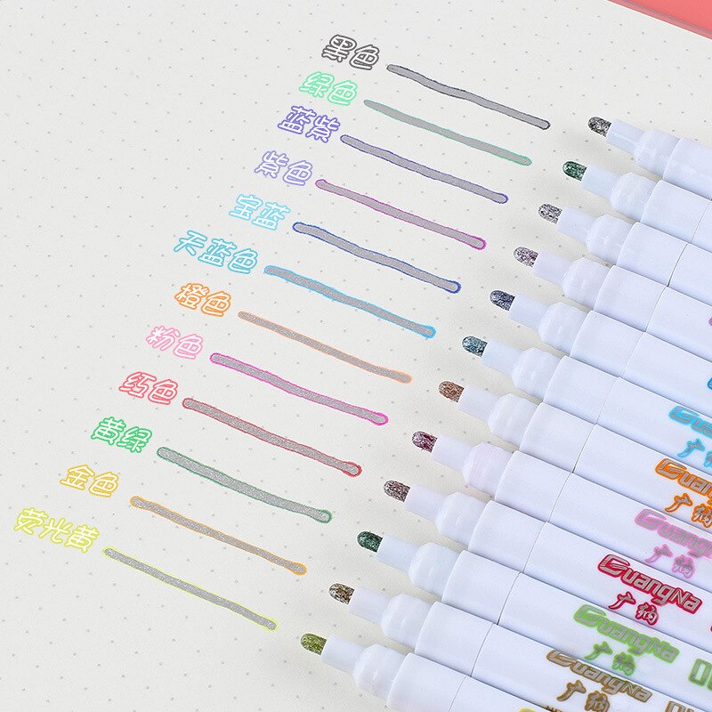 8/12Colors Double Line Pen Art Outline Pen DIY Pai... – Grandado