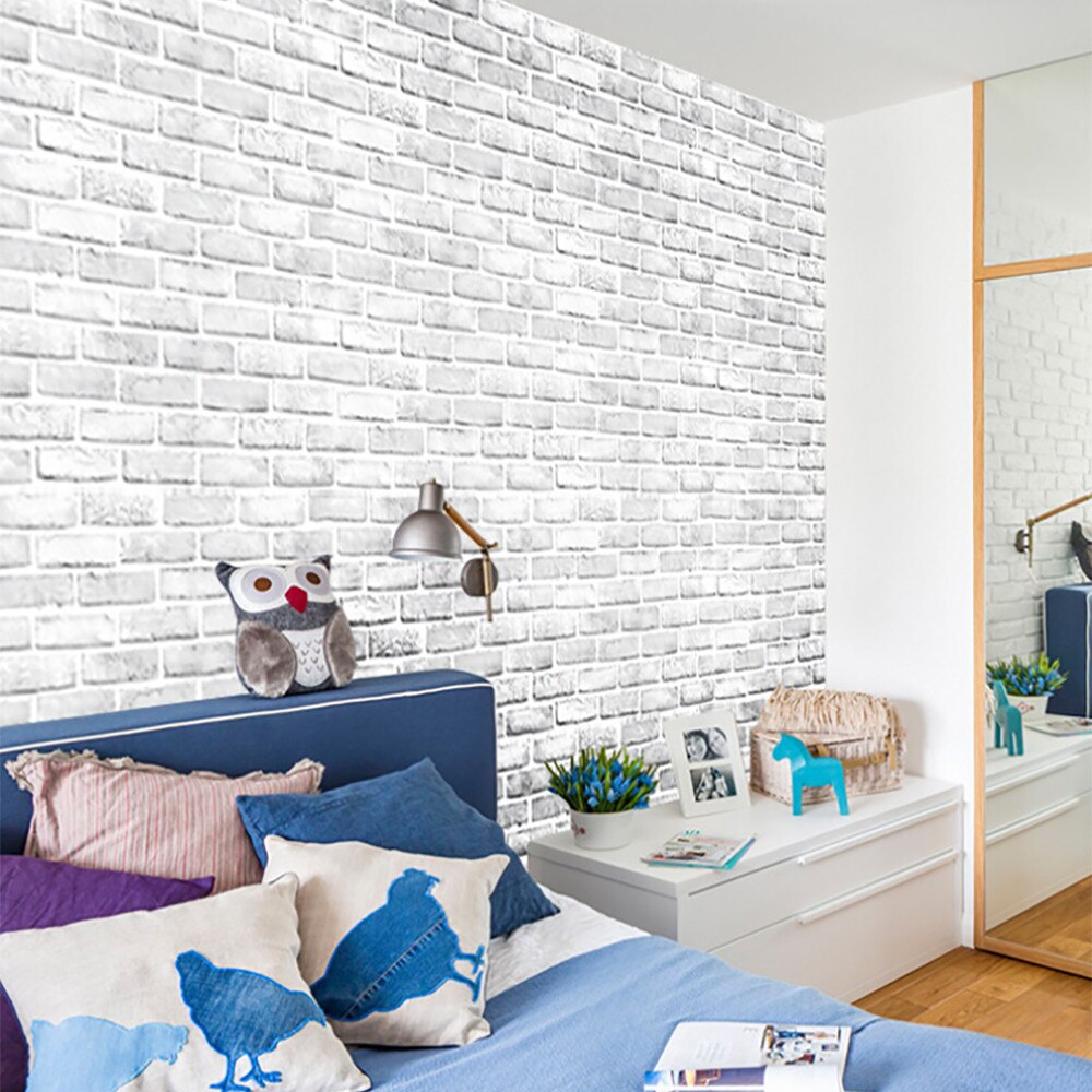 White brick wall 3D simulation wall sticker 3D Bri... – Vicedeal