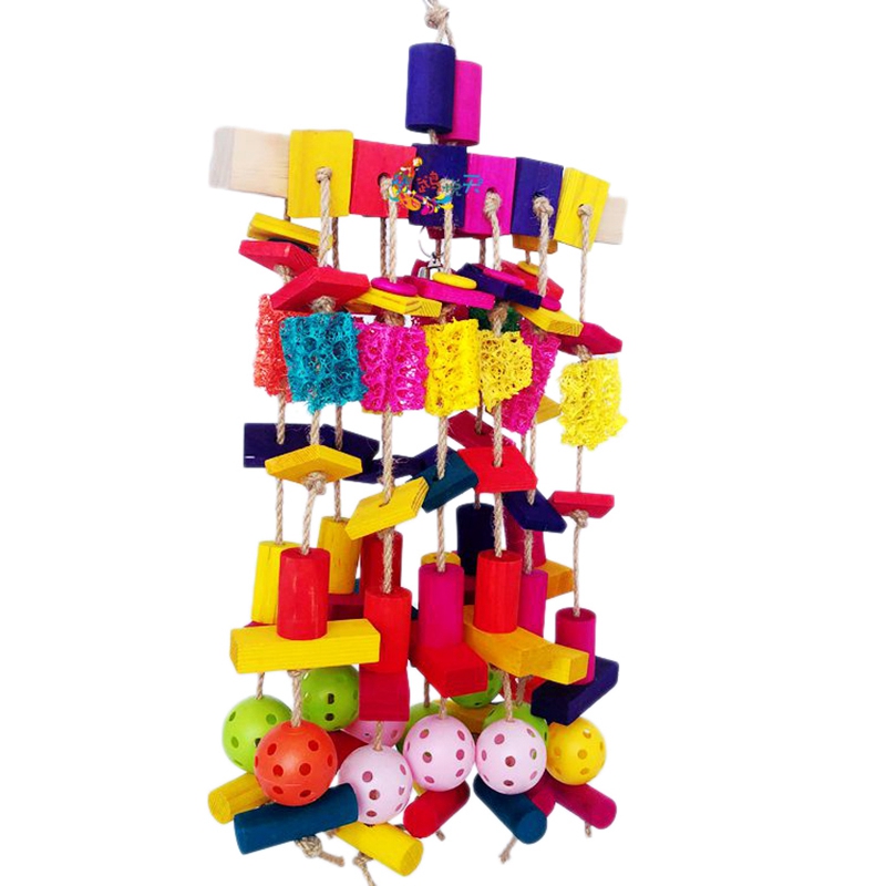 Grote Papegaai Kauwen Speelgoed Veelkleurige Houte... – Vicedeal