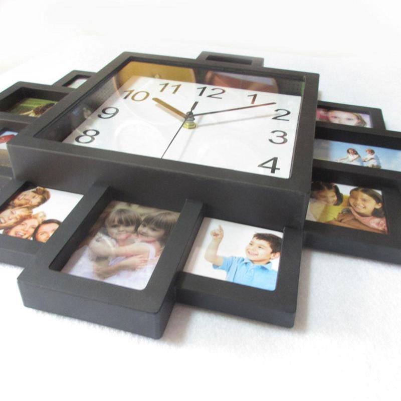 14 Inch Photo Frame Clock Metal Photo Frame Wall C... – Grandado