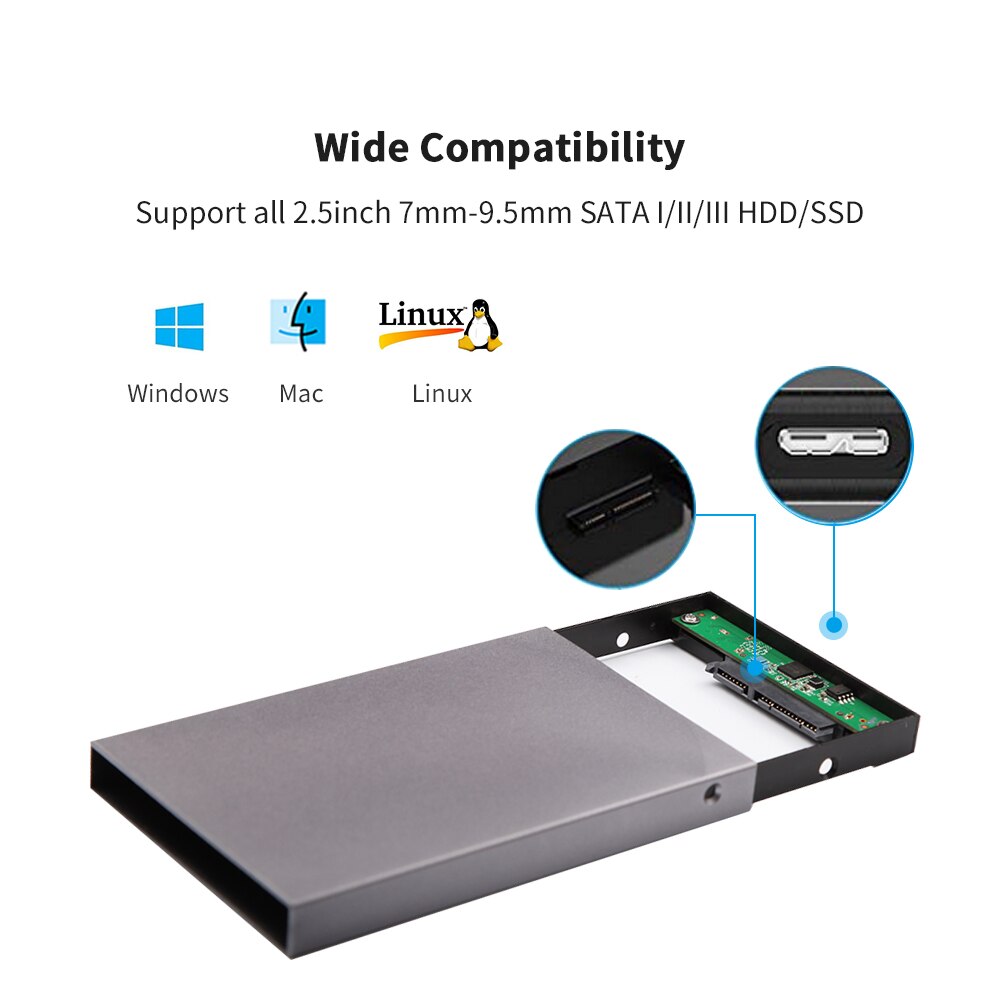 SSK HDD Case 2.5 Inch SATA to USB 3.0 Adapter Hard... – Grandado