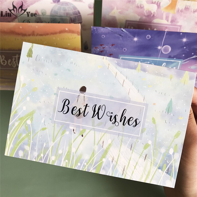 6 sheets Best Wishes Colorful Postcard Set / Greet... – Grandado