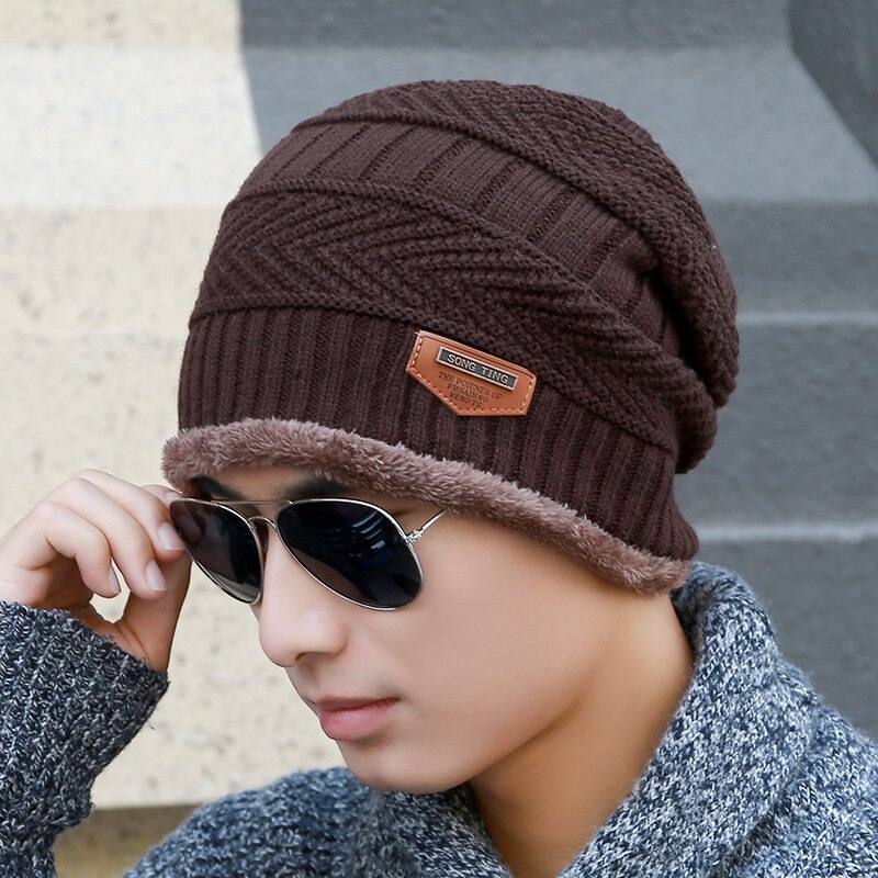 Skullies Beanie Autumn winter men's flawless wool ... – Vicedeal