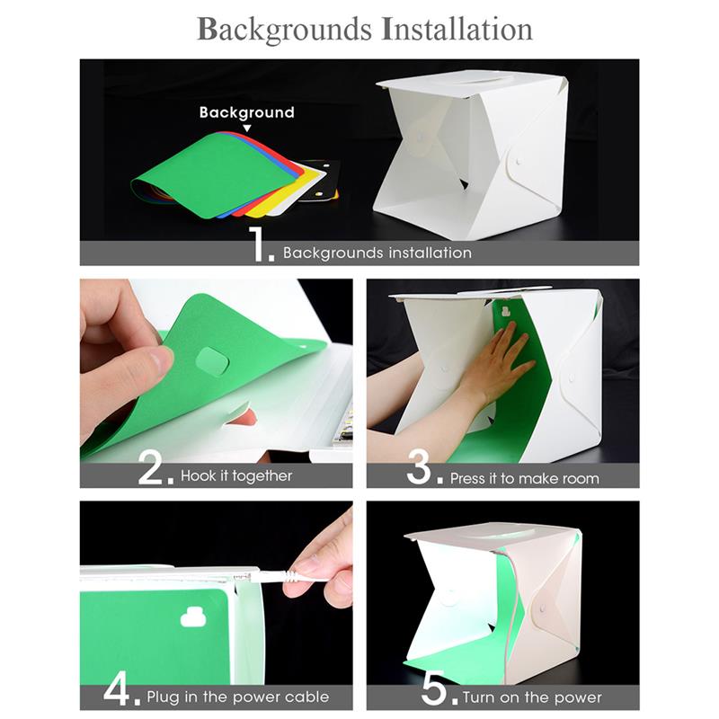 20/30/40cm Light Box LED Three-Color USB Rechargea... – Vicedeal