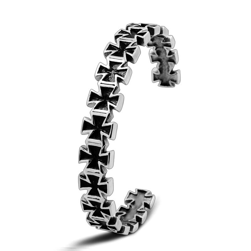 Cross Cuff Bangle 316L Stainless Steel Knight Temp... – Grandado