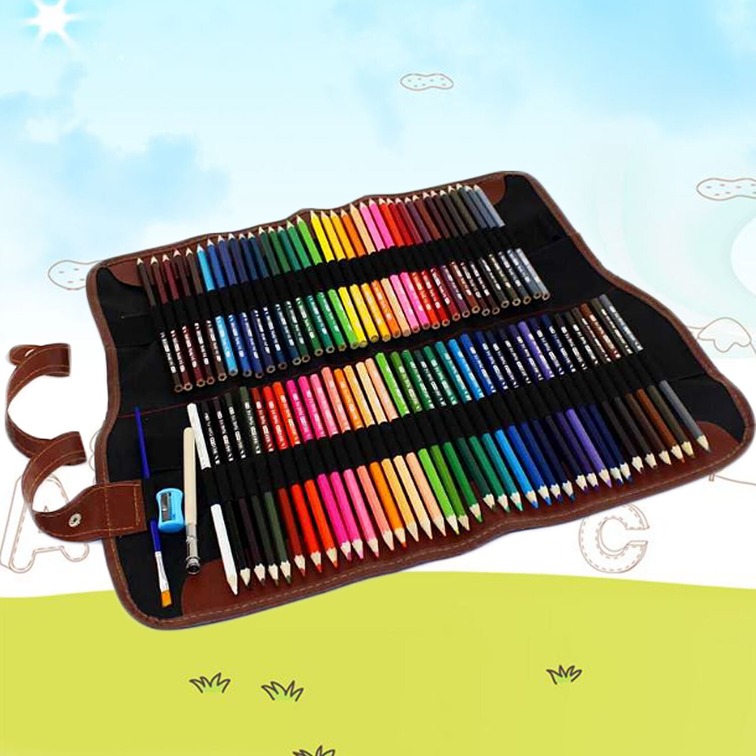 72 Colors Art Supplies Colored Pencils Set with Ro... – Vicedeal