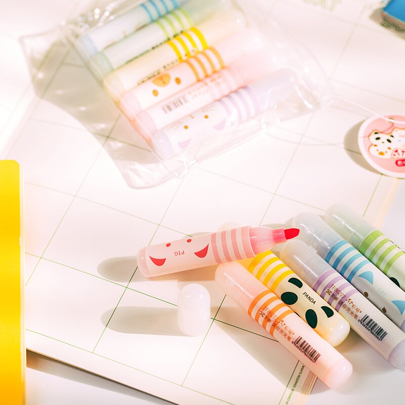 6pcs/set Cute Mini Scent Highlighter Marker pen Dr... – Grandado