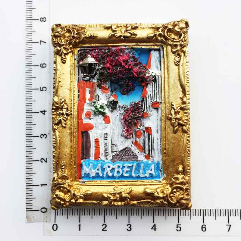 fridge magnet Marbella Spain souvenir street flowe... – Grandado