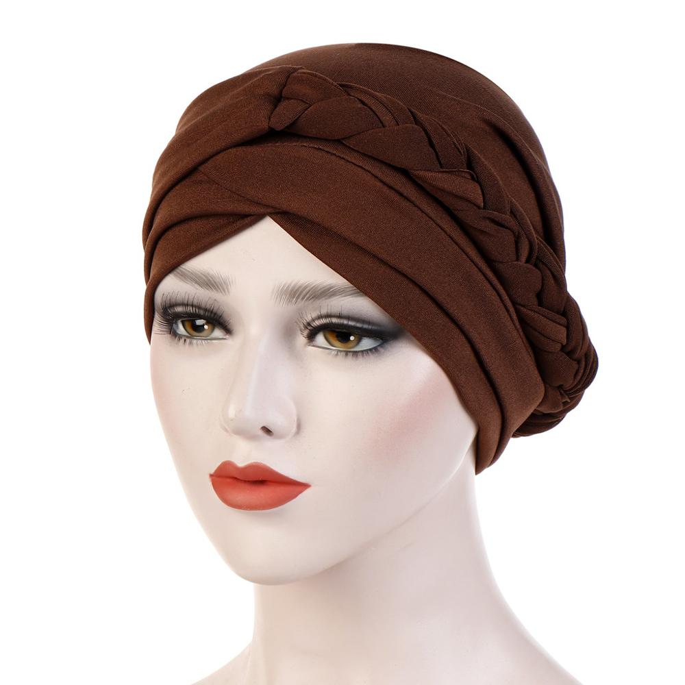 stretchy braid turban hijab muslim under hijab cap... – Grandado