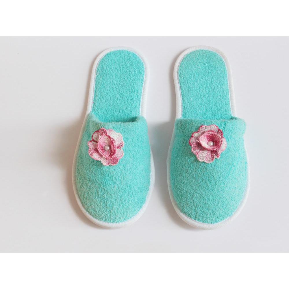 Con patrón de Perla Rosa zapatillas menta – Grandado