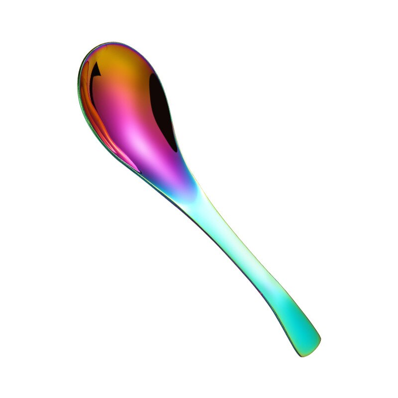 Ronde Kop Lepel Regenboog Goud Roestvrij Stalen Le... – Grandado