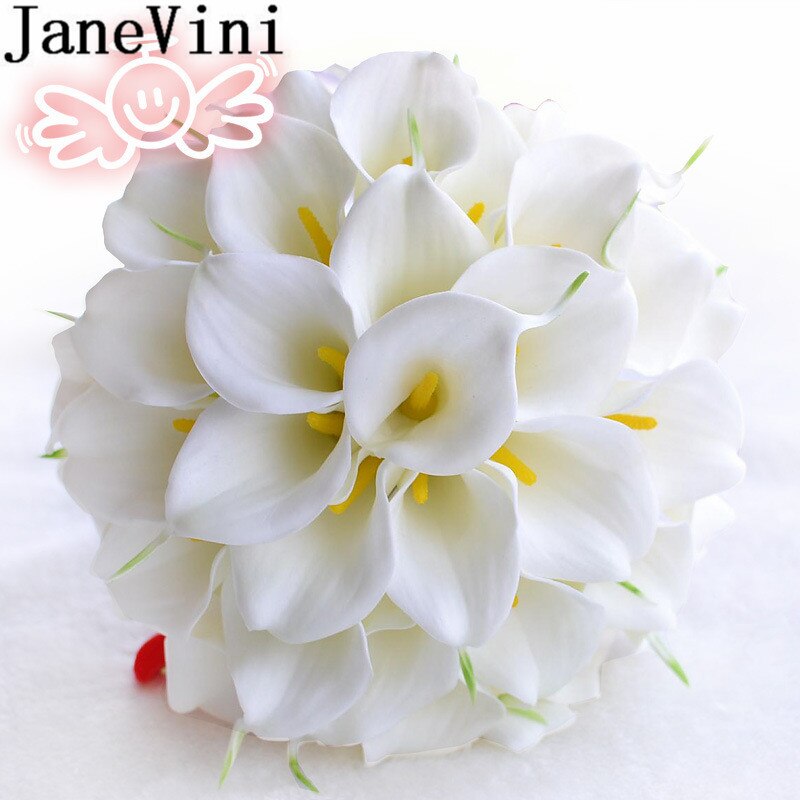 JaneVini Boho White Calla Lily Bride Bouquet Artif... – Vicedeal