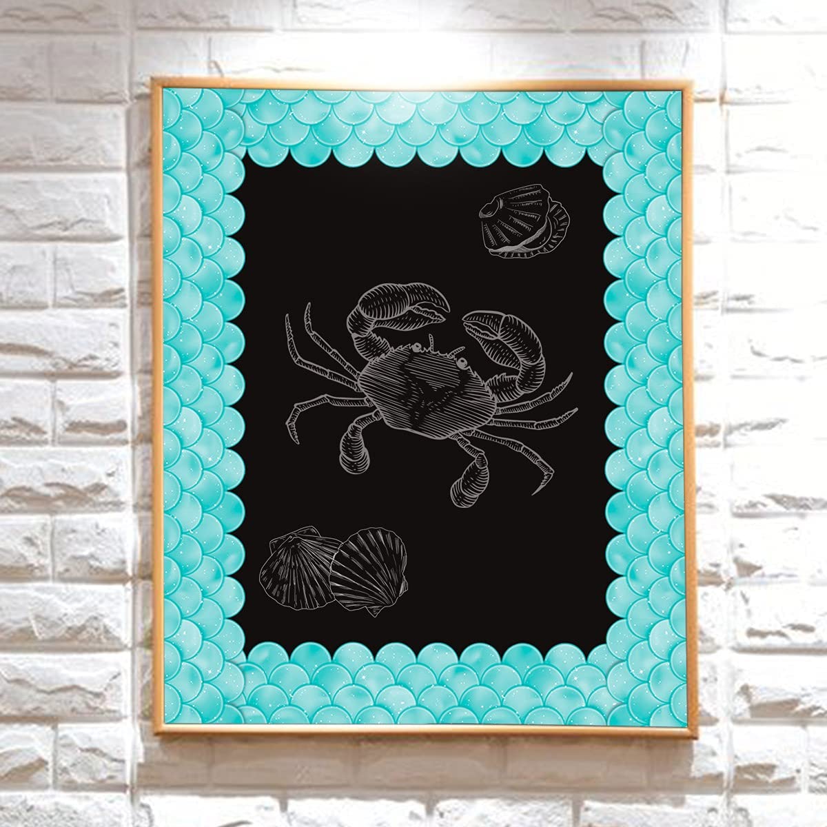 20M Ombre Blue Scallops Bulletin Board Borders Rai... – Grandado