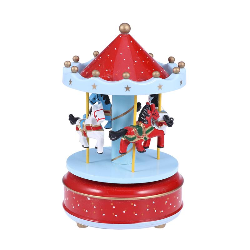 Wooden Carousel Music Box Desktop Ornament Mechani... – Vicedeal