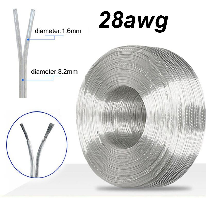 28awg 0.7A 2 Core Clear Transparent Color Copper P... – Vicedeal