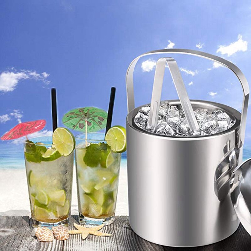 Ice Buckets with Stainless Steel Ice Tongs,Double ... – Grandado