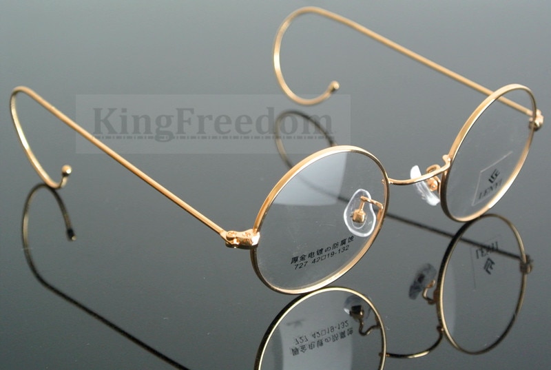 42mm Jahrgang Runde Gold Draht Felge Brillen Rahme... – Grandado
