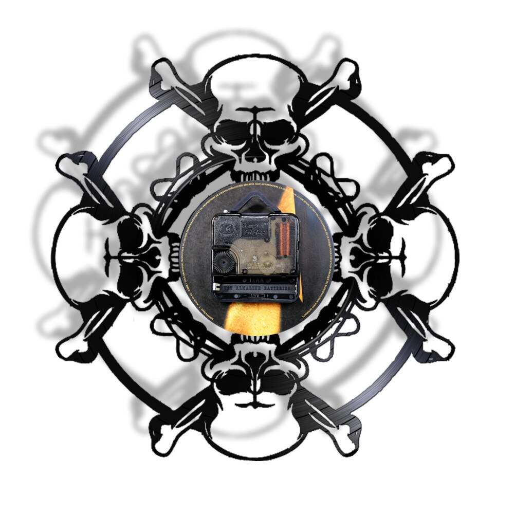 Four Skull Heads Horror Led Vinyl Wall Clock With ... – Grandado