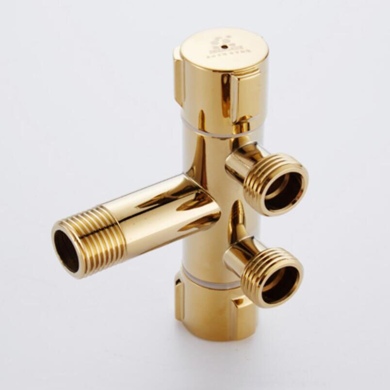 G1/2 Golden One-in-two-out Three-way Angle Valve, ... – Grandado