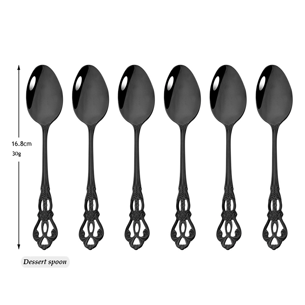 Drmfiy 6/30Pcs Silver Dinnerware Set Knife Dessert... – Vicedeal