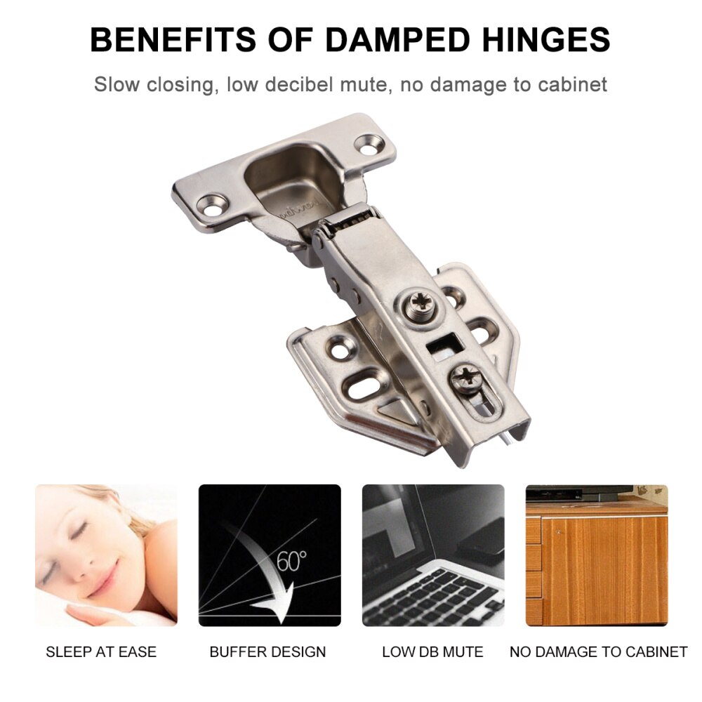 12PCS Thickness Steel Hinges Furniture Hinges Hydr... – Grandado