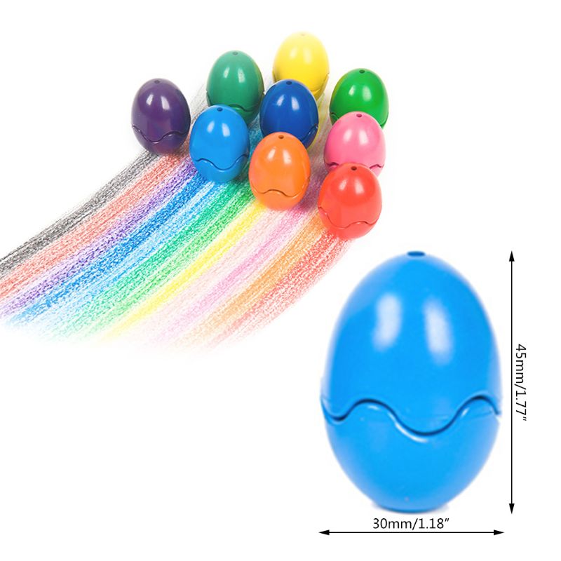 9 Kleuren Ei Vorm Kleurpotloden Niet Giftig Wasbaa... – Grandado