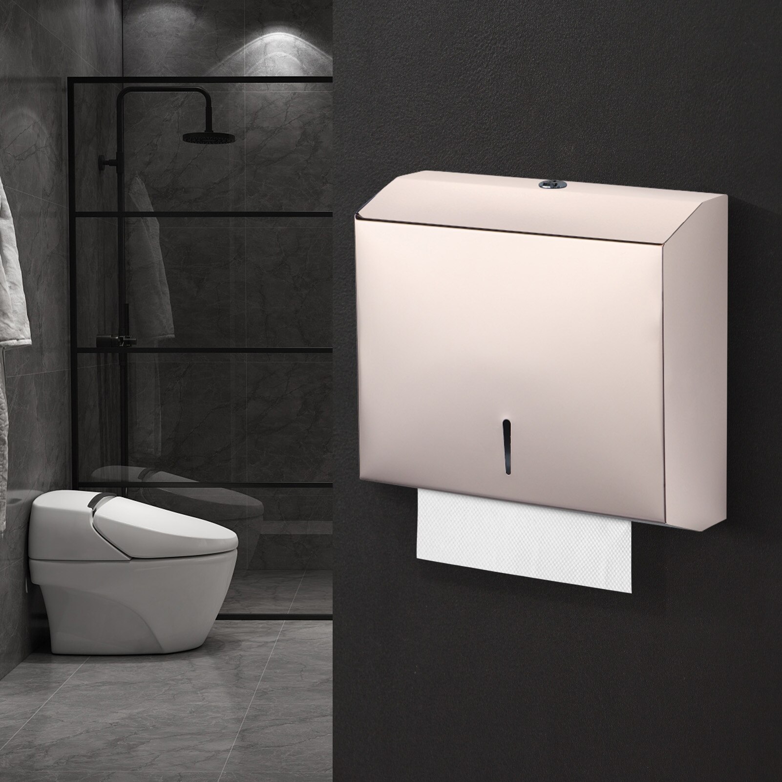 Wall Mounted Bathroom Tissue Dispenser Stainless S... – Grandado