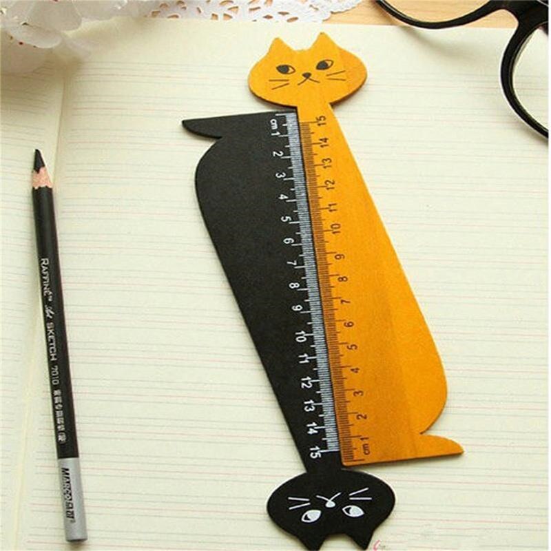 Straight Ruler Wooden Kawaii Cat Measuring Ruler H... – Vicedeal
