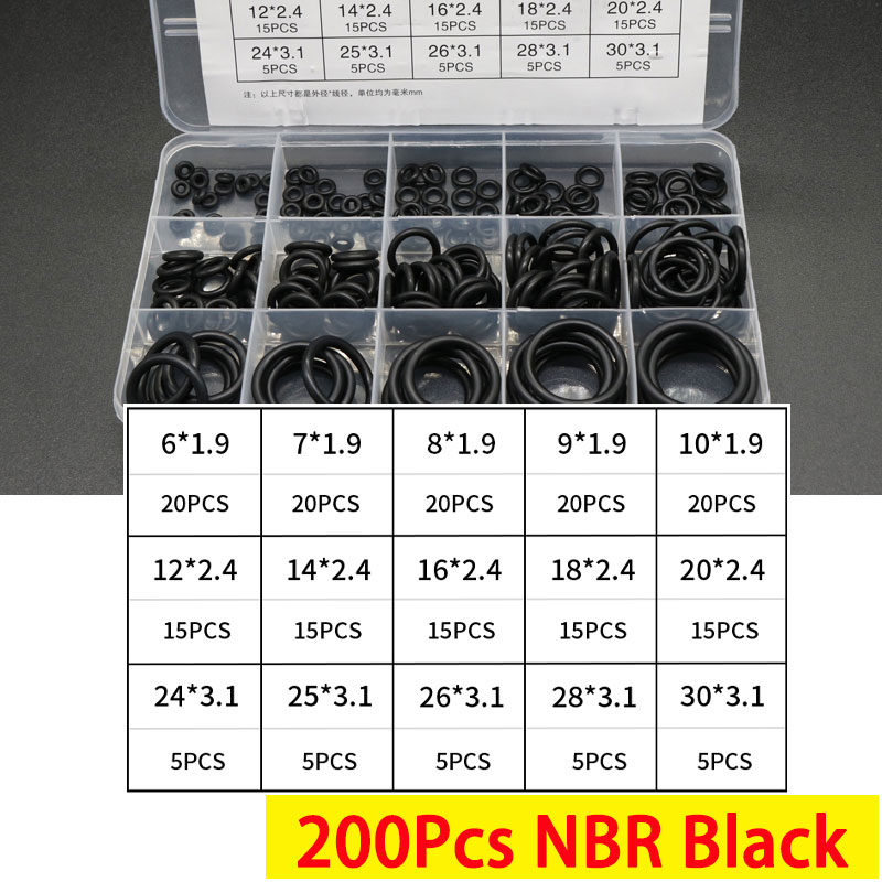 Boxed VMQ NBR FKM O Ring Set Rubber Washer Seals A... – Vicedeal
