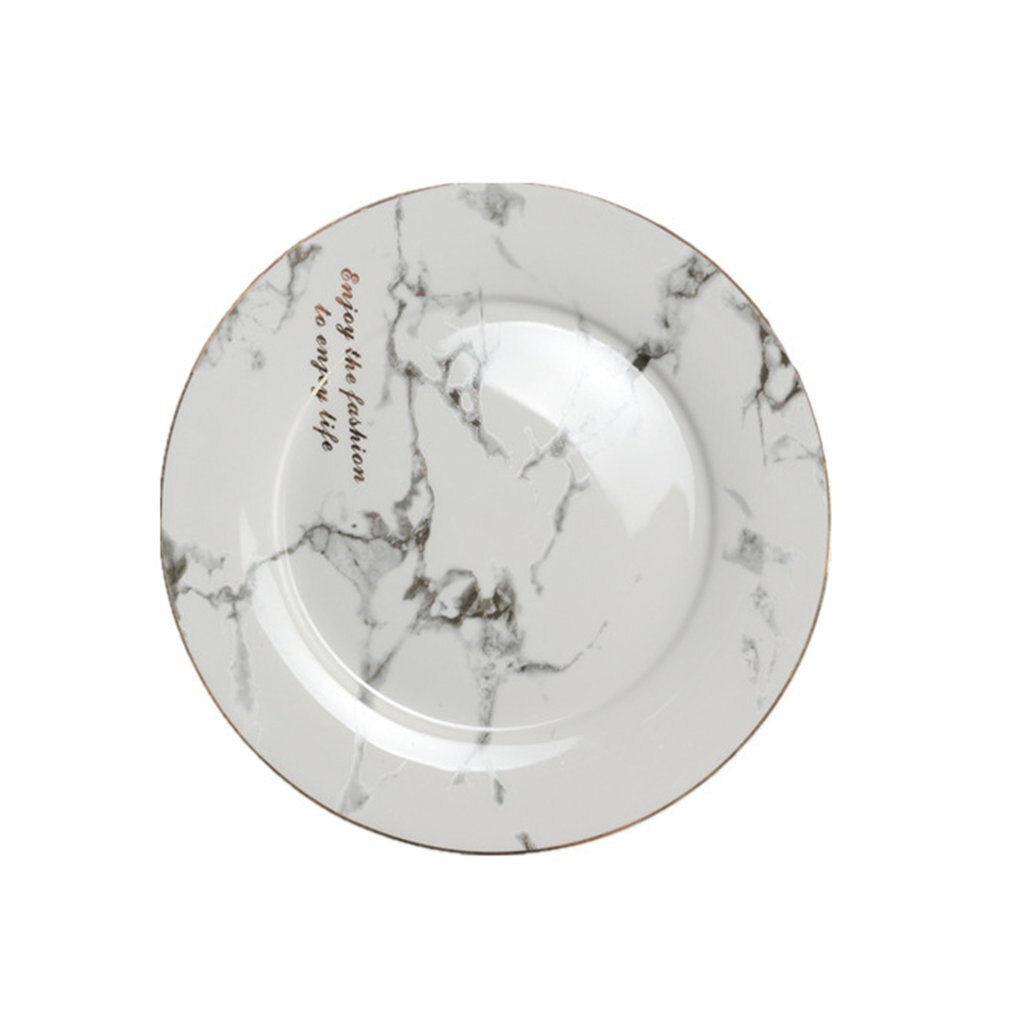 plate European Style Marble Pattern Ceramic Tablew... – Grandado