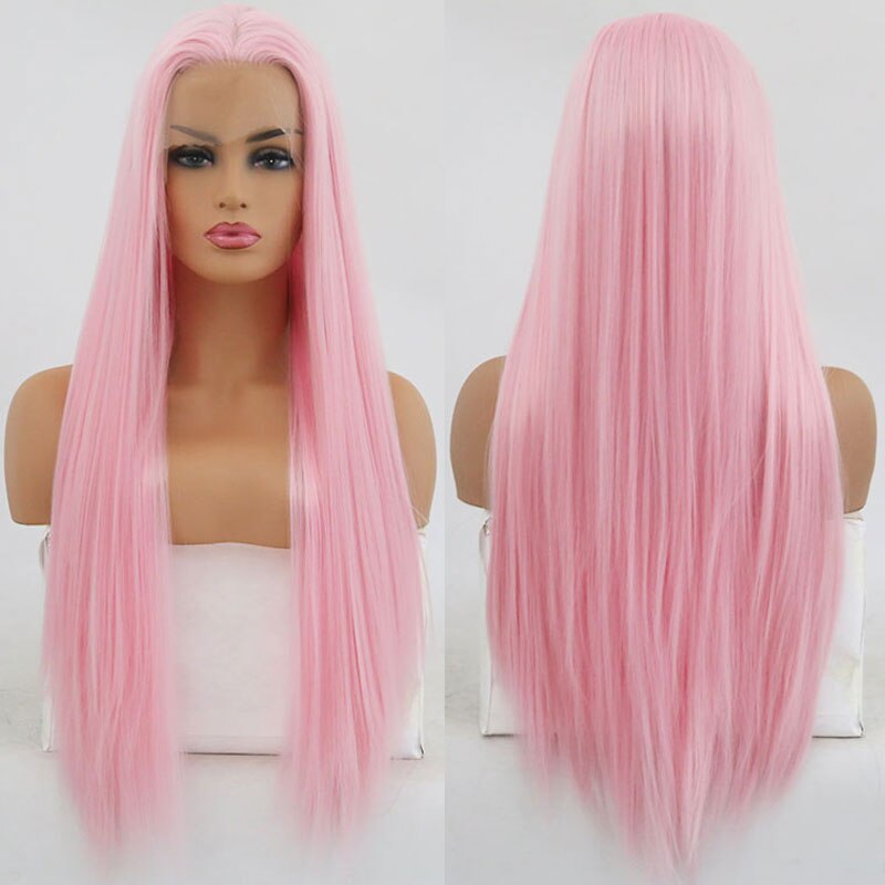 Bombshell White Pink Straight Synthetic Hair Lace ... – Vicedeal