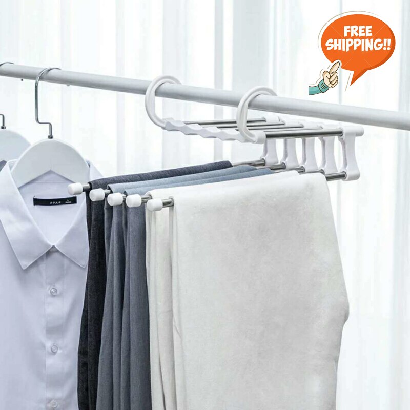 5 In 1 Trouser Storage Rack Adjustable Pants Tie S... – Vicedeal