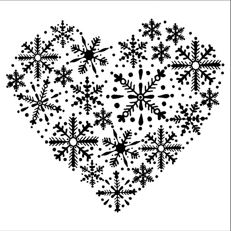 10x10 Snowflake love Transparent Clear Silicone St... – Grandado
