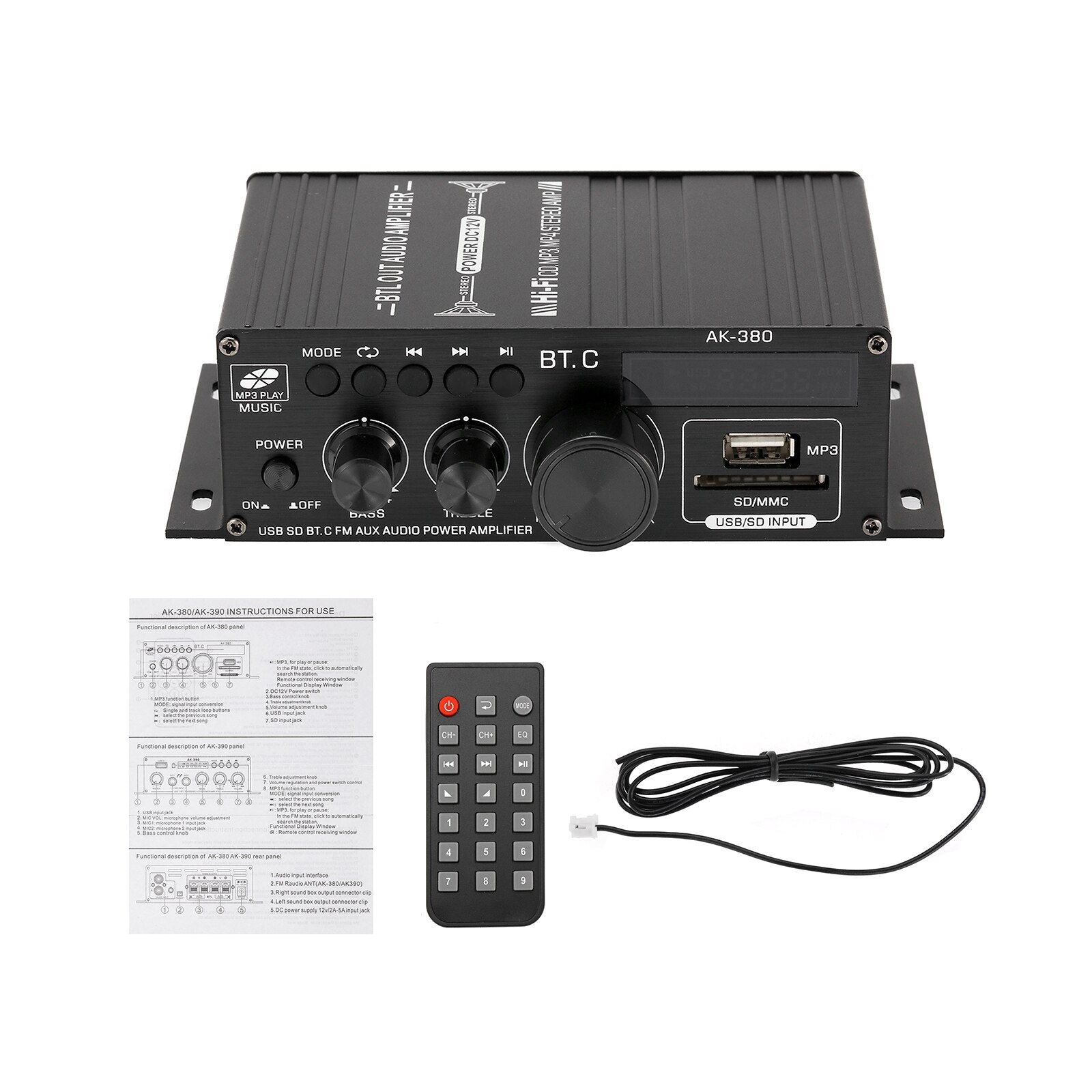 AK380 2 Channel Bluetooth Hifi Amplifier Powered S... – Grandado