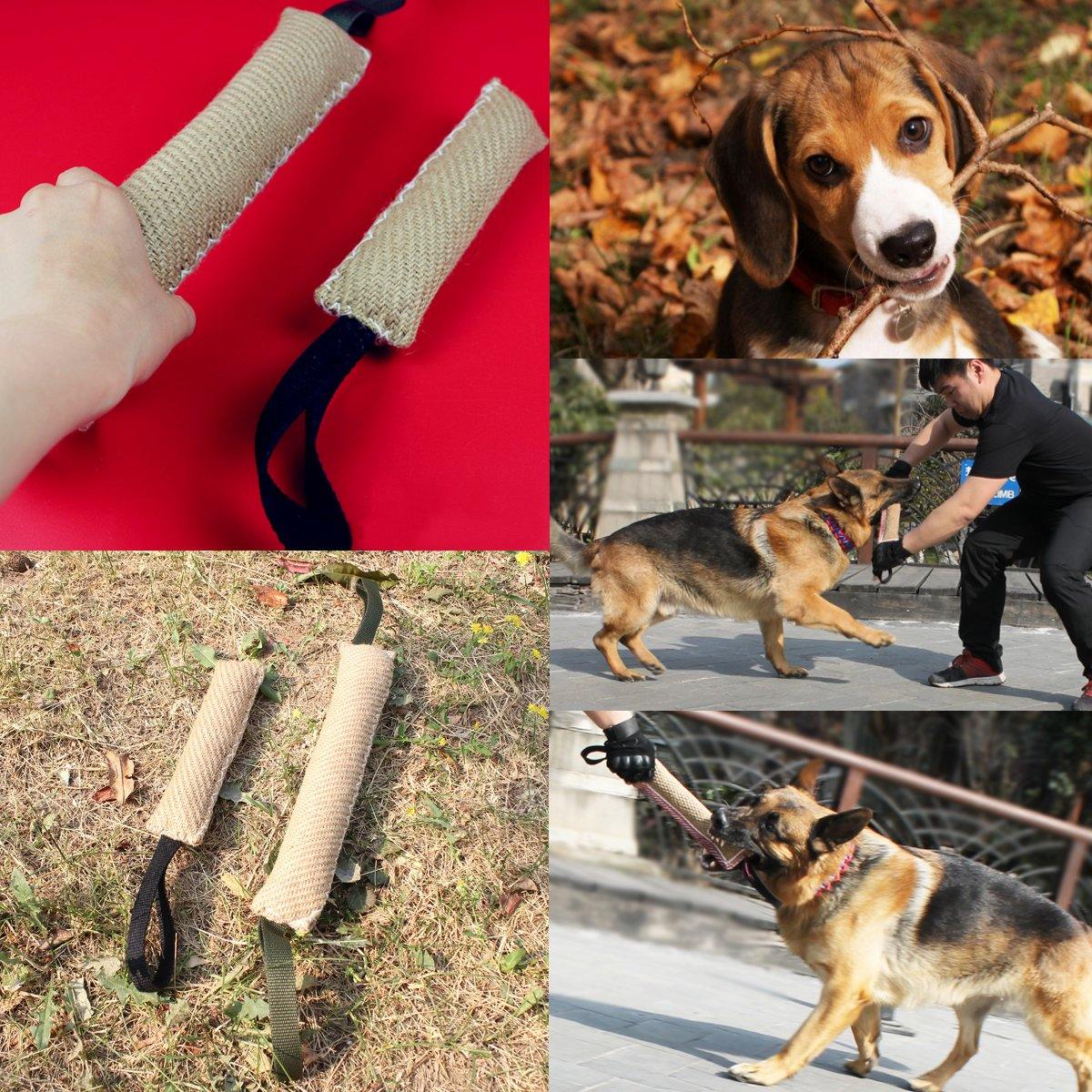 2 Size Dog Bite Tug Toy Jute K9 Tug Toy With Two H... – Grandado