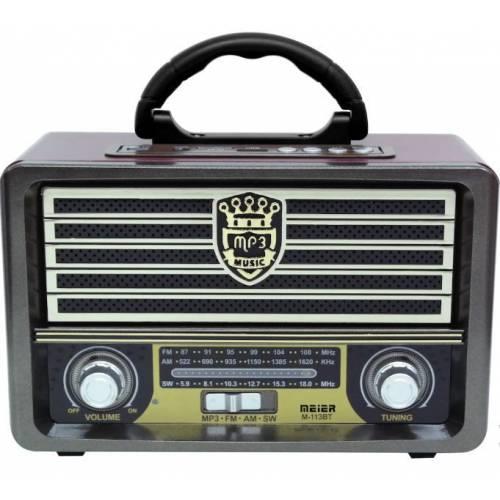 Meier M-113BT Rechargeable Nostalgic Radio USB SD ... – Grandado